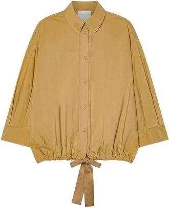 Forte_Forte Femme, Blouses et Chemises, Beige, Taille: 36 FR Short-Sleeved Poplin Shirt