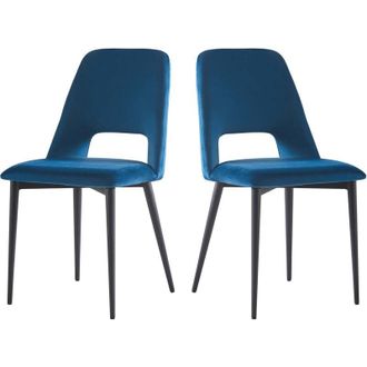 Habitat et Jardin Habitat Et Jardin - 2er-Set Samtst&uuml;hle Fedora - Dunkelblau