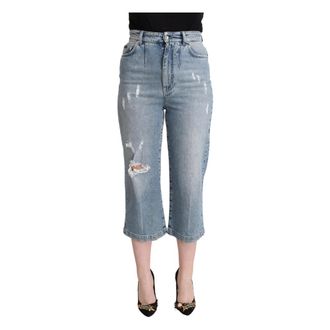 Dolce & Gabbana Femme, Jeans, Bleu, Taille: 36 FR Jean Denim Capri Taille Haute