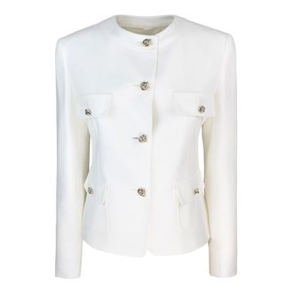 Max Mara Femme, Vestes, Blanc, Taille: 42 FR Veste L&eacute;g&egrave;re en Tissu Tessuto