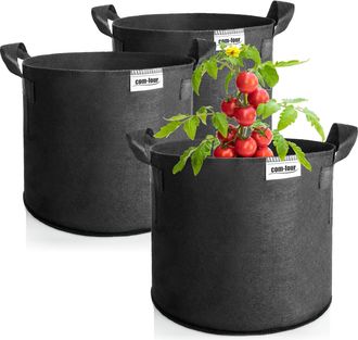Com-Four 3X Pflanzsack je 60 L für Kartoffeln - Tomaten-Kübel mit Griffen - Pflanztasche - Pflanztopf Tomaten - Pflanzenschutzsack (60 L - 3 Stück)
