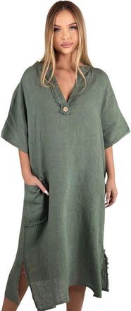Mississhop Sommerkleid Dame Kleid Sommerkleid 100% Leinen M.3093 Gr.36-40