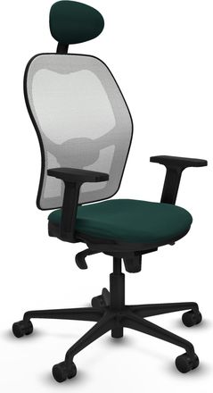 Piqueras y Crespo B&uuml;rostuhl mit 2D-Armen, h&ouml;henverstellbarer Lendenwirbelst&uuml;tze und festem Kopfteil, ausgestattet mit Sincro 5 Positionen und injiziertem Schaumstoff, W