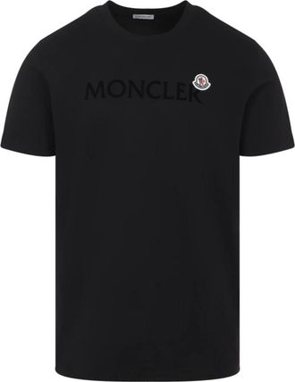 Moncler Homme, Tops, Noir, Taille: XL Logo Cotton T-Shirt