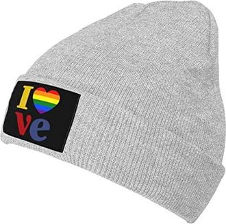 Generic Amour des Fiertés LGBT Femme Homme Bonnet À Revers Doux Hiver Chapeaux Chaud Bonnets De Ski pour Patinage Quotidien Ski