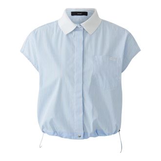 Oui Femme, Blouses et Chemises, Bleu, Taille: 40 FR Chemise Courte
