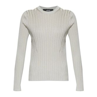 Versace Femme, Pulls, Gris, Taille: 36 FR Haut &agrave; manches longues