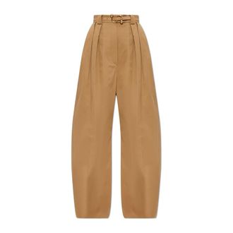 Sportmax Femme, Pantalons, Brun, Taille: 36 FR Idoneo Wide Pantalons