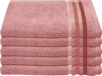 Schiesser Gästetuchset Skyline Color - 5-teilig - 30 x 50 cm - Altrosa