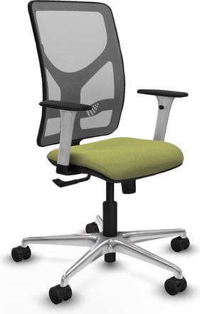 Piqueras y Crespo Gepolsterter Drehstuhl mit wei&szlig;en und schwarzen Armlehnen, h&ouml;henverstellbare Lendenwirbelst&uuml;tze, ausgestattet mit 3 Positionen und Schneideschaum, Gra