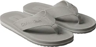 Calvin Klein Zehentrenner CALVIN KLEIN CITY THONG SLIDE, Herren, Gr. 44, hellgrau, Textil, unifarben, Basic, Schuhe Zehentrenner, Strandschuh, Pool Slides, Badesch