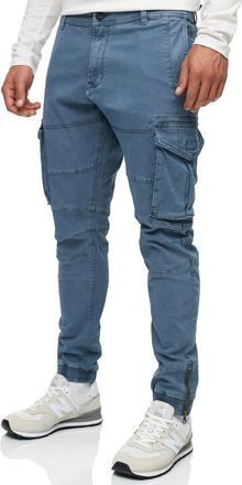 Indicode Herren Alex Cargohose aus Baumwolle mit 6 Taschen | Cargo Chino Hose f. M&auml;nner Blue Mirage, 3XL