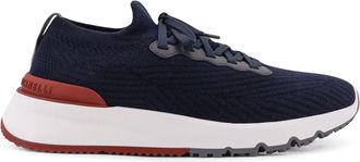 Brunello Cucinelli Homme, Chaussures, Bleu, Taille: 45 EU Baskets &agrave; lacets en coton