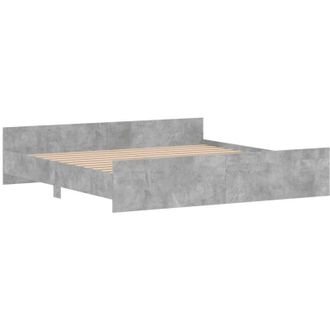 vidaXL Bettgestell mit Kopf- und Fu&szlig;teil Betongrau 180x200 cm Vidaxl