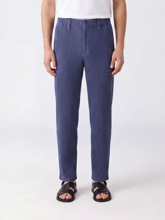 Homme Pliss&eacute; Issey Miyake Pantalon slim fit pliss&eacute; Homme Pliss&eacute; Issey Miyake &agrave; fermeture dissimul&eacute;e