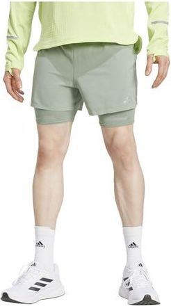 adidas Mens Short de Running réfléchissant 2 en 1 Ultimate, Silver Green, S
