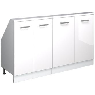 Vicco Armoire sous pente de toit Rion, blanc/blanc brillant, Lot de 2, Vicco