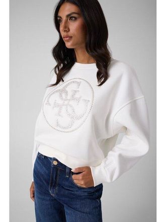 Guess Sweatshirt W6BQ13 K6059 Wei&szlig; Relaxed Fit