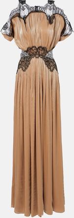 Costarellos Robe aus Lurex-Georgette mit Spitze