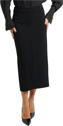 iBlues Femme, Jupes, Noir, Taille: 40 FR Long Jersey Skirt