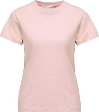 Moncler Moncler Embroidered Logo Cotton T-shirt, Women, Pink, Size: Xl