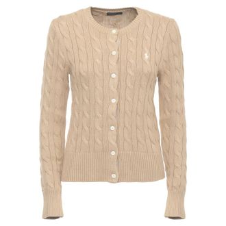 Ralph Lauren Femme, Pulls, Beige, Taille: 42 FR Cardigan en maille torsad&eacute;e de coton