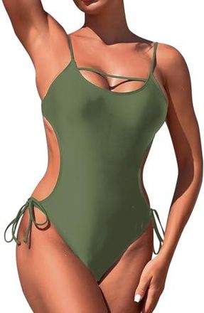 Generic Maillot de bain une pi&egrave;ce pour femme, contr&ocirc;le du ventre, maillots de bain d&eacute;t&eacute; modestes push up, grande taille, monokini dos nu, piscine, v&ecirc;tements d