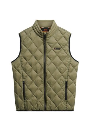 Superdry Herren Fuji Lite Weste mit Diamantsteppung Blassolivgr&uuml;n XXL
