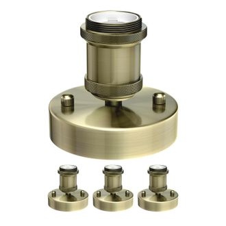LEDs Com 4 Stück Deckenleuchte/Lampenfassung RETRA, gold matt, 1x E27 max. 60W