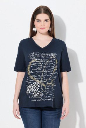 Ulla Popken T-Shirt T-Shirt Trachtenmotiv Classic Rundhals Halbarm
