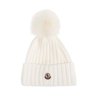 Moncler Femme, Accessoires, Beige, Taille: ONE Size Bonnet en laine avec pompon