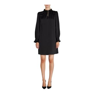 Bruuns Bazaar Schwarzes Kleid mit Volantdetail - - Dresses - Damen - Schwarzk - M