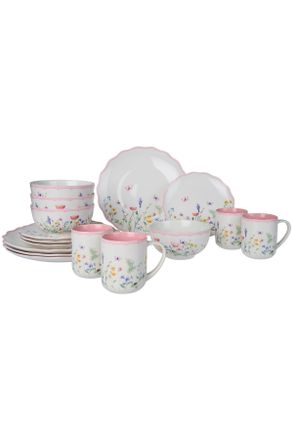 Landscape Kombiservice Colorful Spring, Mehrfarbig, Keramik, 16-teilig, Floral, 320 ml,550 ml, Lfgb, lebensmittelecht, Essen & Trinken, Geschirr, Geschirr-Sets,