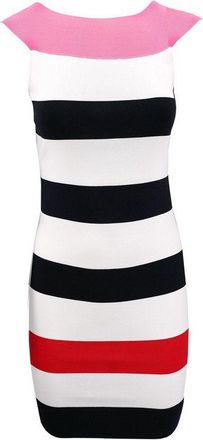 Passioni Sommerkleid Minikleid in Schwarz-Wei&szlig; mit Rosa und Roten Akzenten