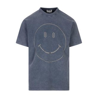 Moschino Blau Smiley T-Shirt und Polo - - Tops - Herren - Blau - S