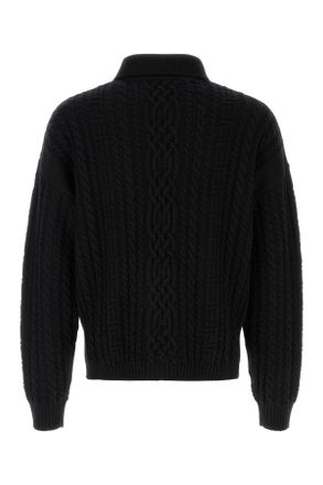 Versace Mens Black Cardigan Wool Exterior: Virgin Maglieria Sweater