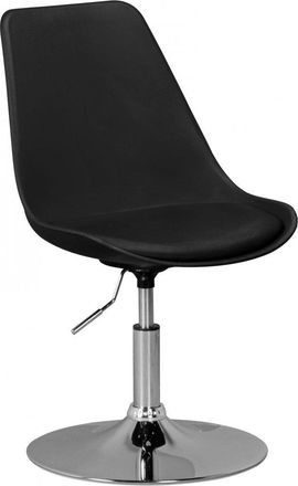 Amstyle Korsika, Drehsessel Esszimmerstuhl Kunstleder-Sitzfl&auml;che in Schwarz, Drehstuhl ist h&ouml;henverstellbar, Drehhocker mit R&uuml;ckenlehne, Besucherstuhl mit Sch