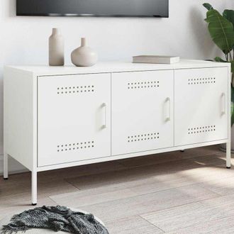 vidaXL Meuble tv blanc 100,5x39x50,5 cm acier - Vidaxl