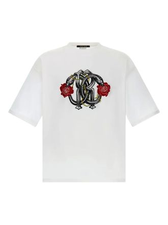 Roberto Cavalli t-shirt à monogramme RC imprimé - Blanc