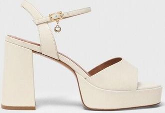 Maje Plateau-sandalen Aus Leder - Ecru - Maje