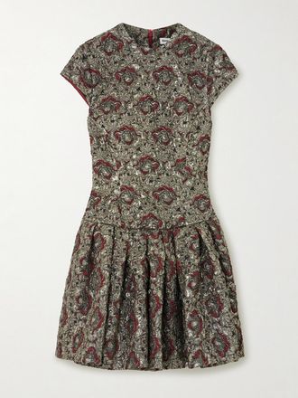 SIMKHAI Elowen Minikleid Aus Metallic-jacquard Mit Falten - Mehrfarbig