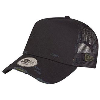New Era Adjustable Trucker Cap - Distressed Noir