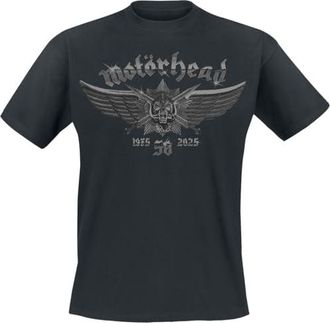 Motörhead 50 Wings Badge Homme T-Shirt Manches Courtes Noir L 100% Coton Regular/Coupe Standard