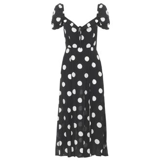 Mar De Margaritas Femme, Robes, Noir, Taille: 40 FR Robe &agrave; col en V avec volant