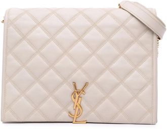 Saint Laurent Hobo Bags - Small Quilted Lambskin Becky Chain Shoulder Bag - Gr. unisize - in Wei&szlig; - f&uuml;r Damen
