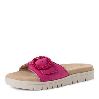 Marco Tozzi Damen Pantoletten aus Leder mit Schnalle, Rosa (Pink), 38 EU