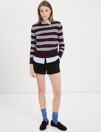 Mango Pull en maille fine &agrave; rayures grenat - Femme - XXS - MANGO