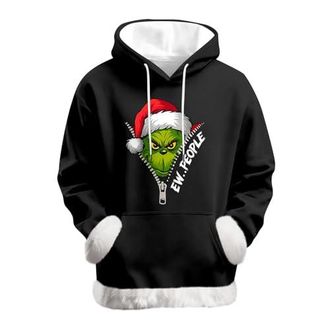 Generic Le Grinch Sweat Femme A Capuche Pull Vetement Chaud Adulte Plaid Costume Noël Vêtements Moche Hiver Noel Pulls Pyjama Sweatshirts 2025 The Oversize De