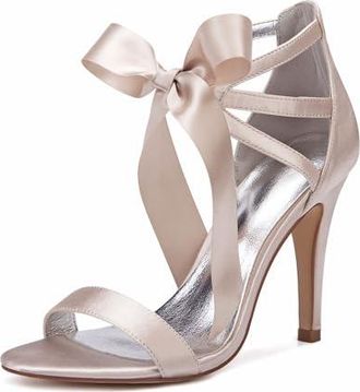 Generic Escarpins Femme Bout Ouvert Mari&eacute;e Stylet Talons Sandales Chaussures De Mariee Bal Dress F&ecirc;te Bridal 10.5Cm,Champagne,39 EU