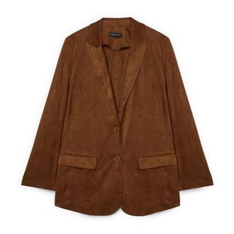 Fiorella Rubino Blazer aus Soft-Touch-Stoff - - Jackets - Damen - Braun - 3XL